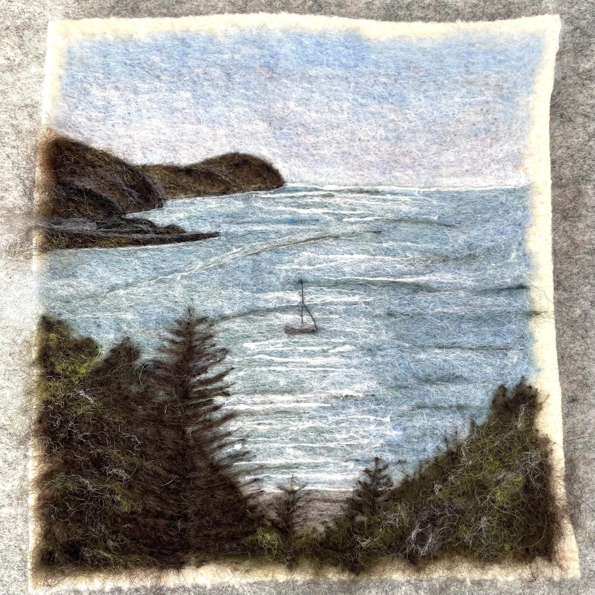 Needle Felted 2D Landscape Artwork Tutorial - Helen Winter Textile Art